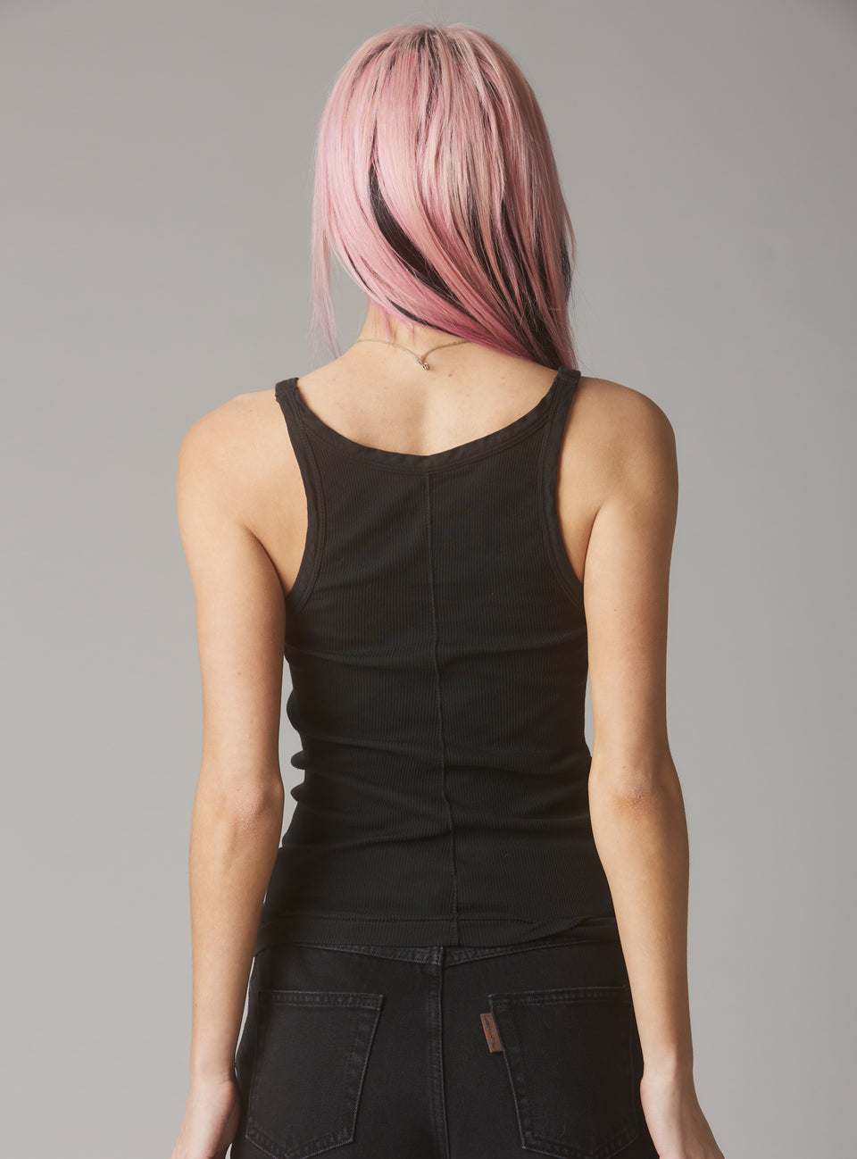 UNIF | Staple Rib Tank Black