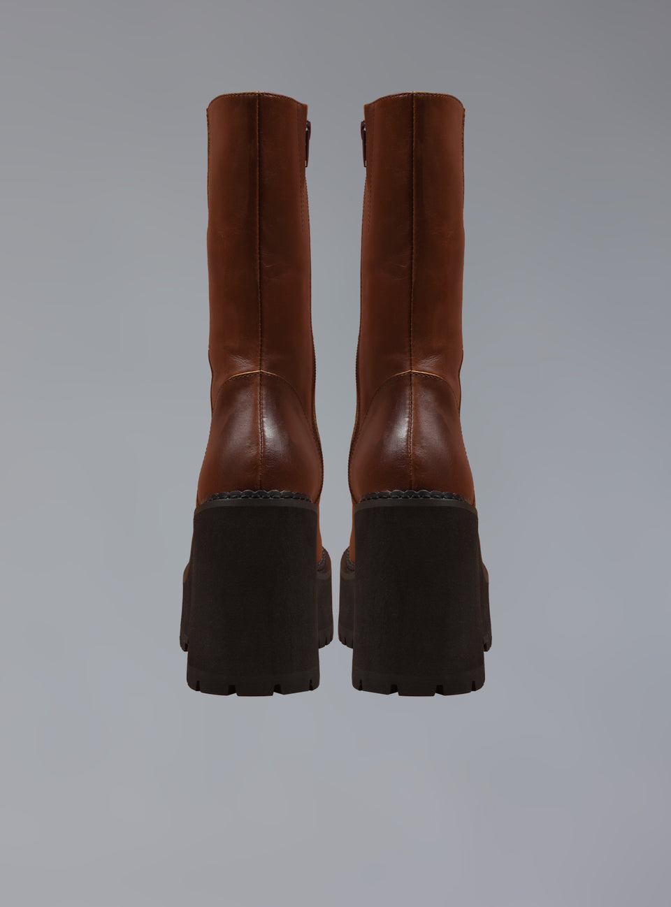 Brown Leather Platform Boot | UNIF