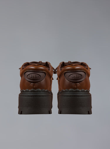 Low Top Leather Chunky Platform Boot in Brown | UNIF
