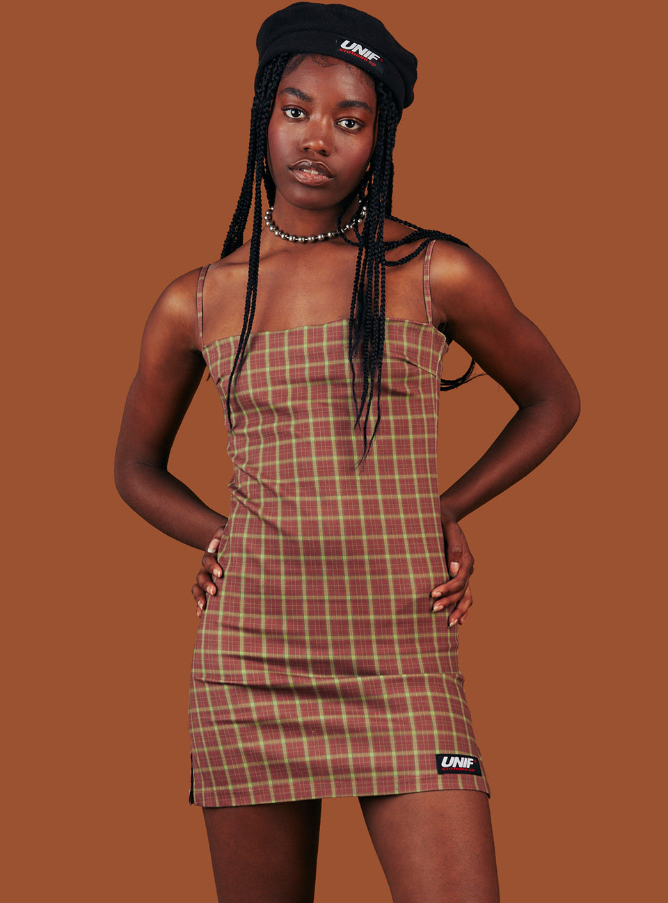 UNIF | O-ren Dress - Red/Lime Plaid